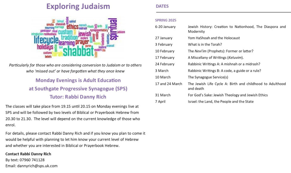 Exploring Judaism | Southgate Progressive Synagogue